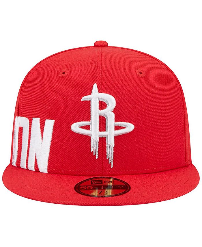 New Era Men's Red Houston Rockets Side Arch Jumbo 59FIFTY Fitted Hat ...