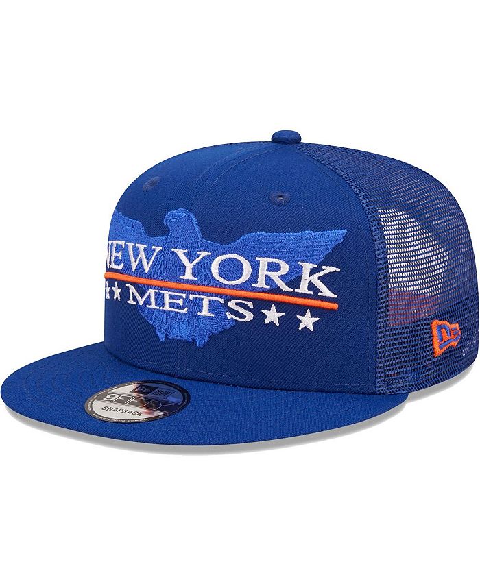New Era Men's Royal New York Mets Patriot Trucker 9FIFTY Snapback Hat ...