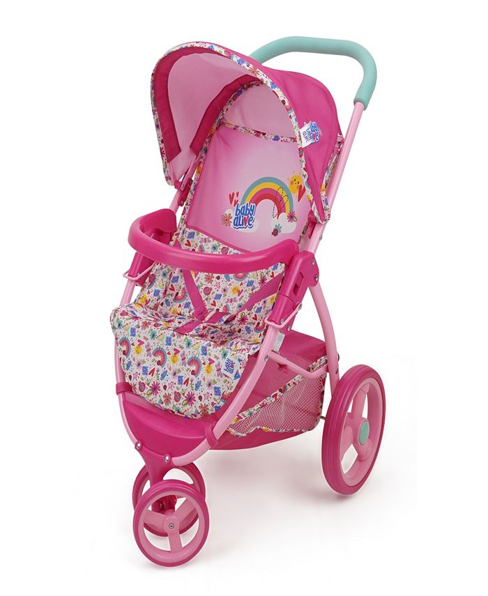 Baby Alive Pink And Rainbow Doll Jogging Stroller - Macy's