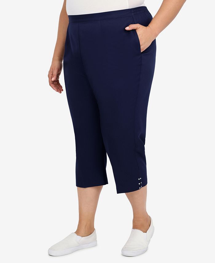 Alfred Dunner Plus Size Split Star Capri Pants & Reviews - Pants ...
