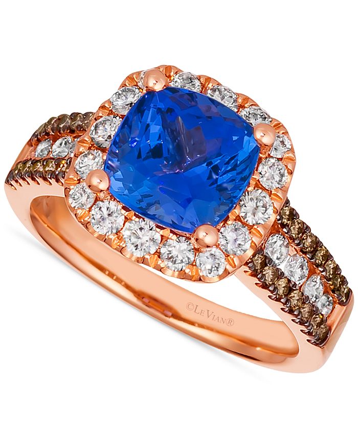 Le Vian Blueberry Tanzanite (2 ct. t.w.) & Diamond (1 ct. t.w.) Halo ...