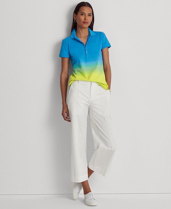 Lauren Ralph Lauren Petite Dip-Dyed Polo Top - Macy's