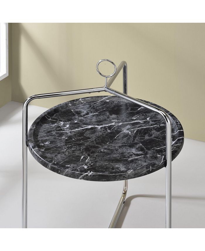 Furniture Steve Silver Miro 19" Laminate Metal Side Table - Macy's