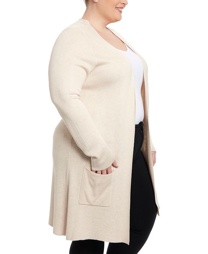 Joseph A Plus Size Open-Front Duster Cardigan Sweater & Reviews ...