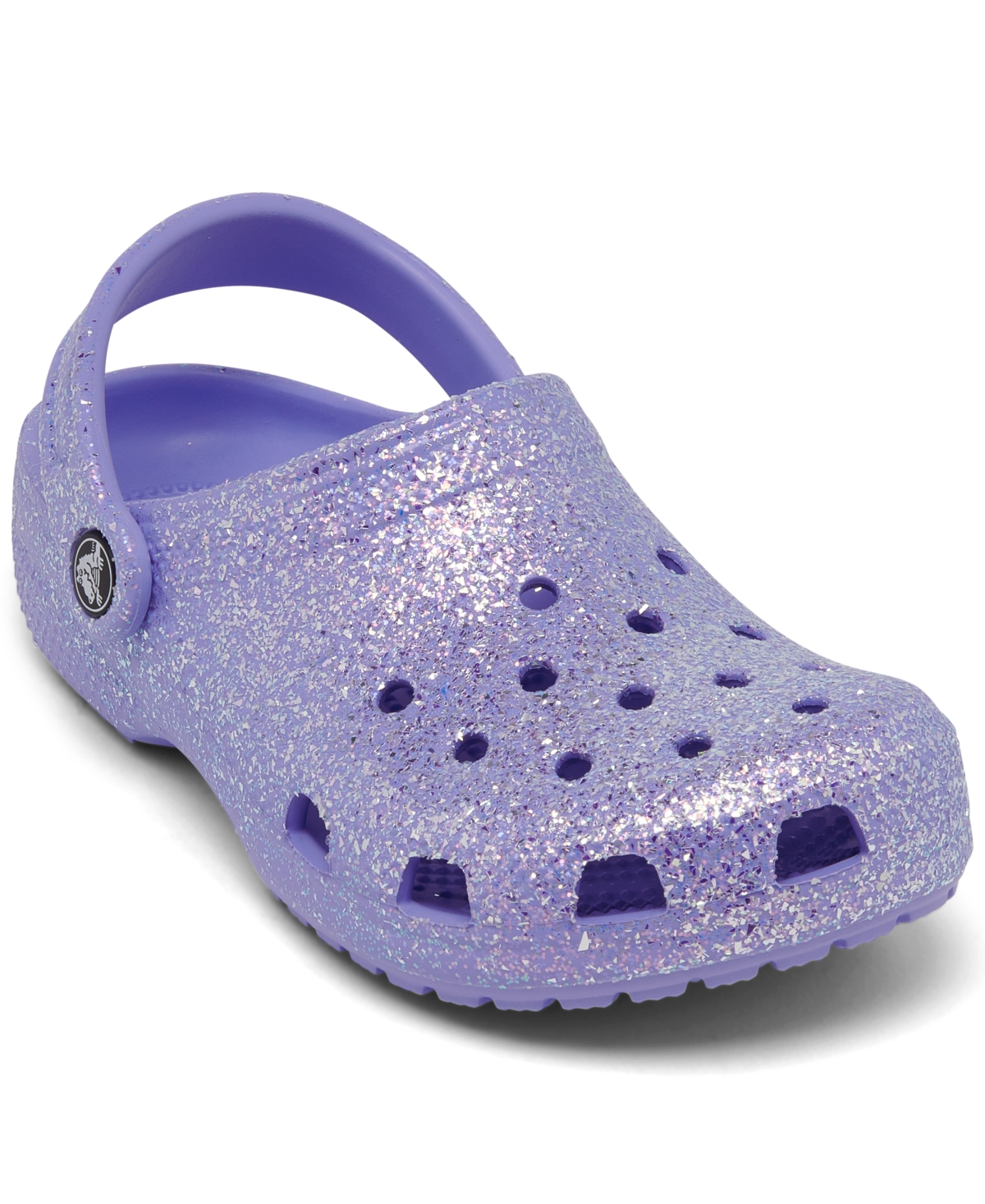 Crocs Little Girls Classic Glitter Clogs From Finish Line In Moon Jelly ...