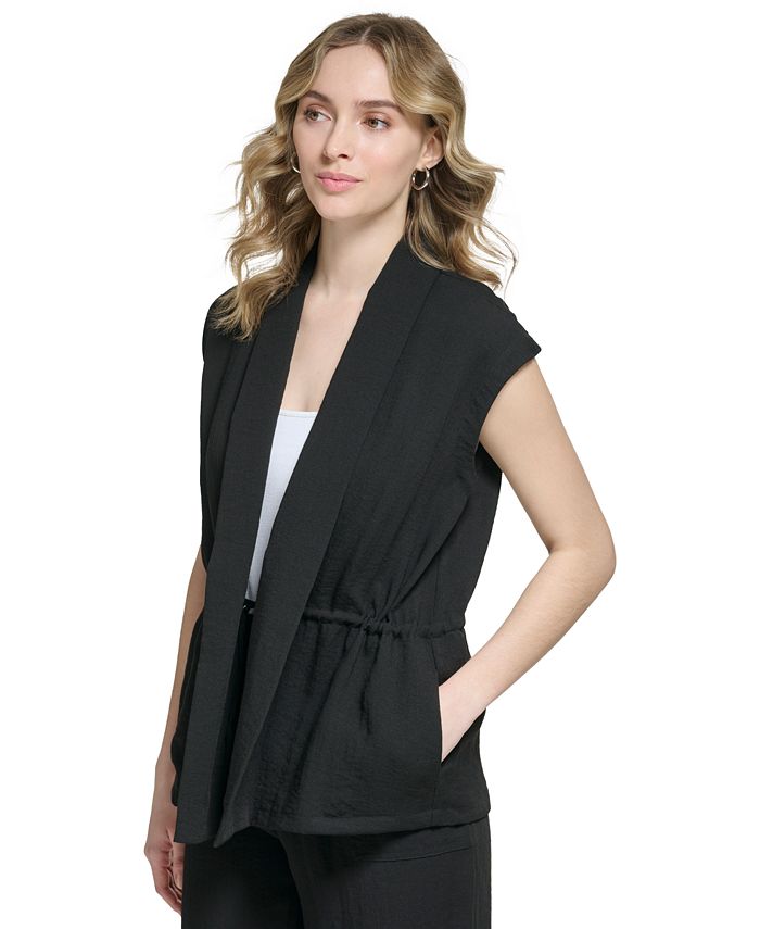 Calvin Klein Open Front Cap Sleeve Jacket - Macy's