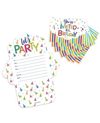 Big Dot of Happiness Cheerful Happy Birthday Fill-In Cards Colorful ...