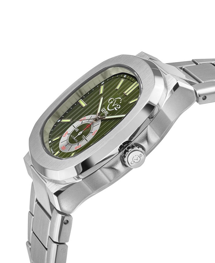 GV2 by Gevril Men's Potente Swiss Automatic Silver-Tone Stainless Steel ...