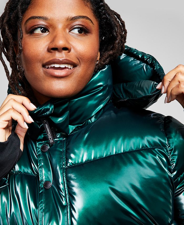 BCBGeneration Women's Plus Size High-Low Hooded Puffer Coat - Macy's