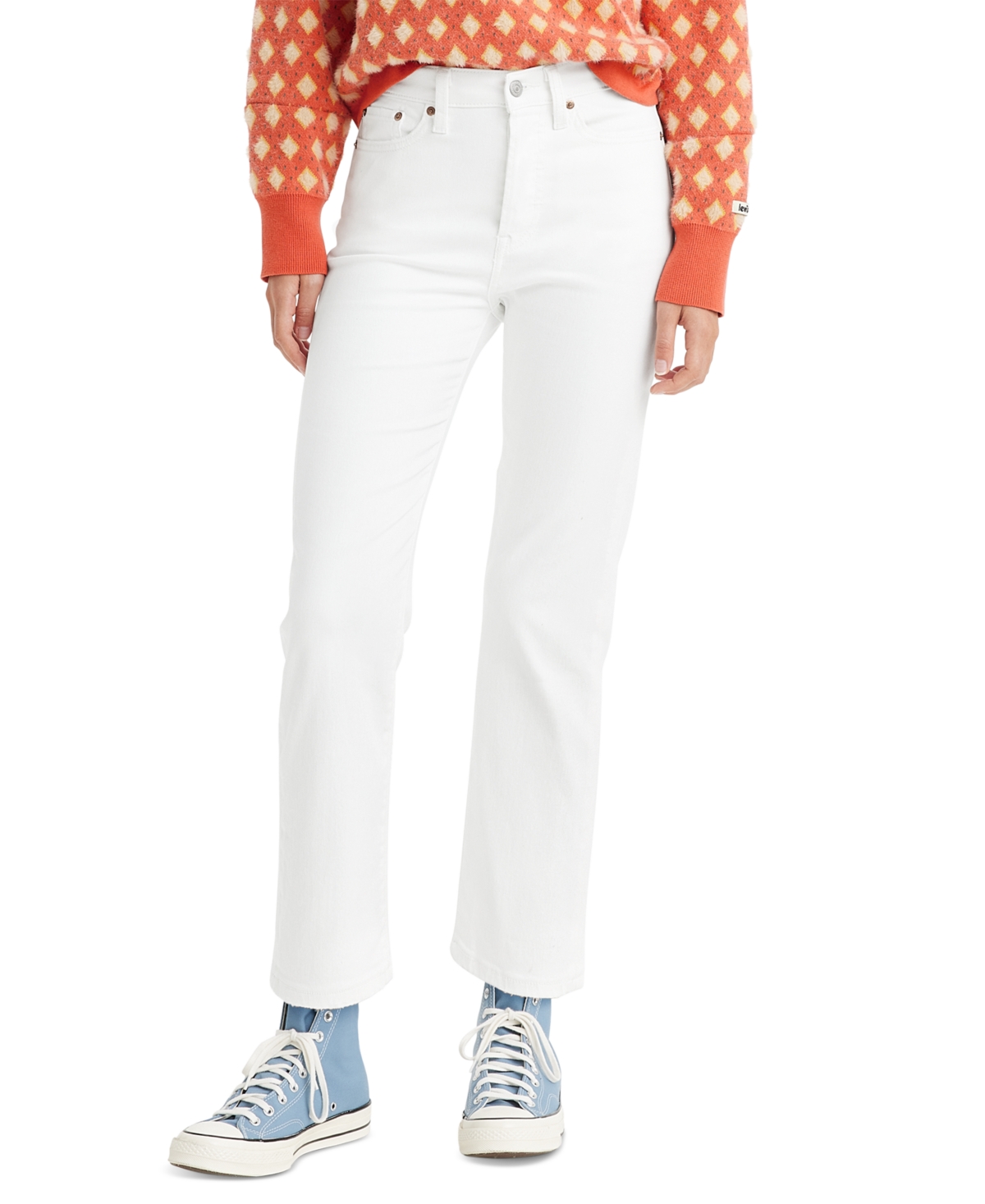 Click here for Levis Womens Wedgie Straight-Leg High Rise Cropped... prices