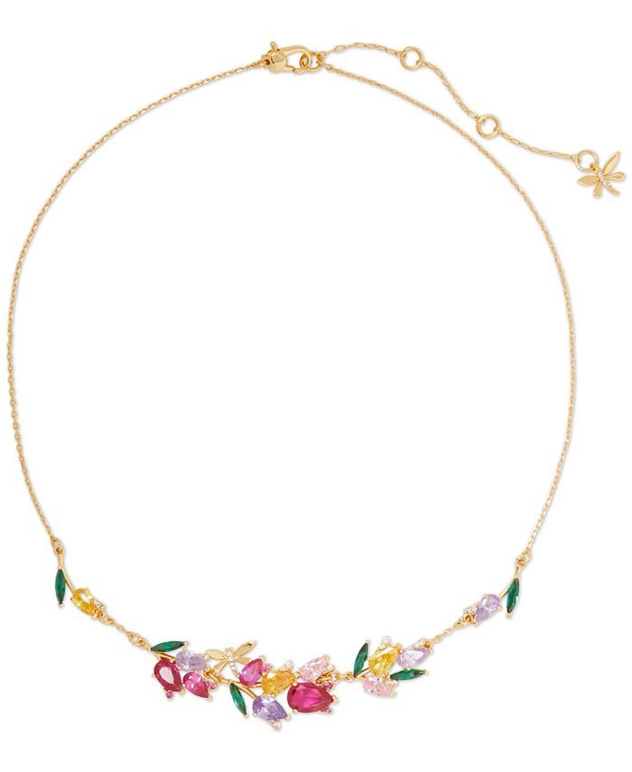 kate spade new york Gold-Tone Multicolor Cubic Zirconia Flower Collar ...