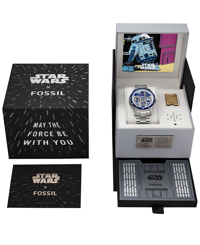 Fossil Unisex Limited Edition Star Wars R2-D2 Automatic Silver-Tone ...