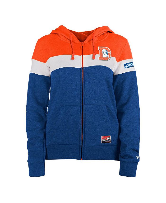 New Era Women's Gray, Orange Denver Broncos Throwback Colorblock Full ...