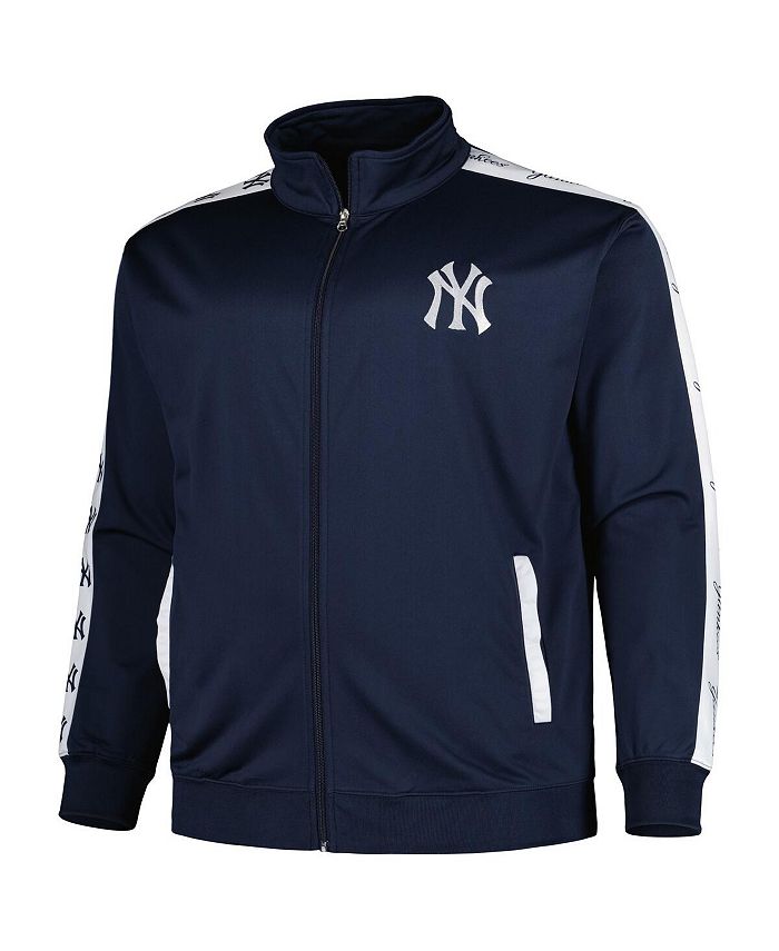 Profile Men's Navy New York Yankees Big and Tall Tricot Track Full-zip ...