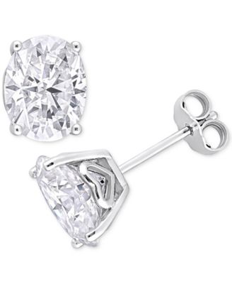 Moissanite Oval Stud Earrings 4 ct. t.w. in Sterling Silver