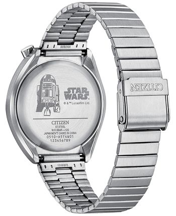 Citizen Men's Star Wars R2-D2 Stainless Steel Bracelet Watch 38mm - Macy's