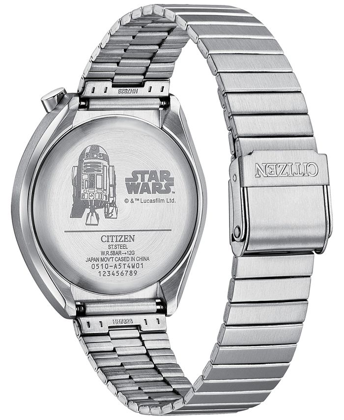 Citizen Men's Star Wars R2-D2 Stainless Steel Bracelet Watch 38mm - Macy's