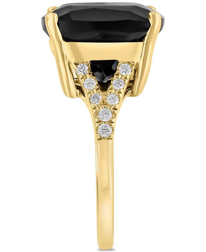 EFFY Collection EFFY® Onyx & Diamond (1/5 ct. t.w.) Statement Ring in ...