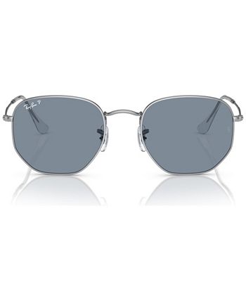 Ray-Ban Unisex Polarized Sunglasses, Hexagonal Flat Lenses - Macy's