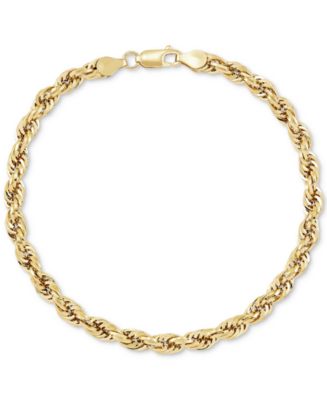 Men's Cashmere Rope Link Bracelet in 10k Gold - Macy's