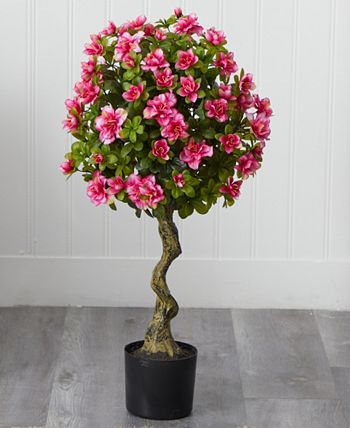 Nearly Natural 3' Azalea Artificial Topiary Tree - Macy's
