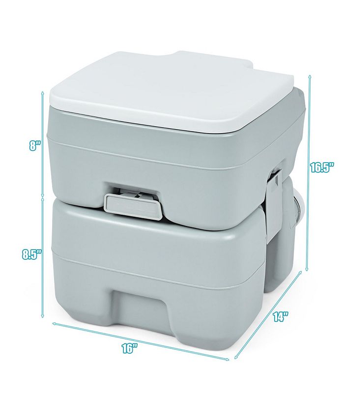 Costway 5.3 Gallon 20L Portable Travel Toilet RV Camping Indoor Outdoor ...