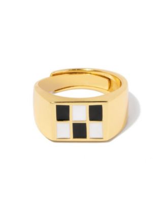 Enamel Checker Ring - Macy's