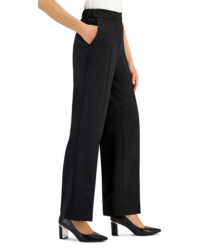 Kasper Women's High Rise Stretch Crepe Pull-On Pants - Macy's