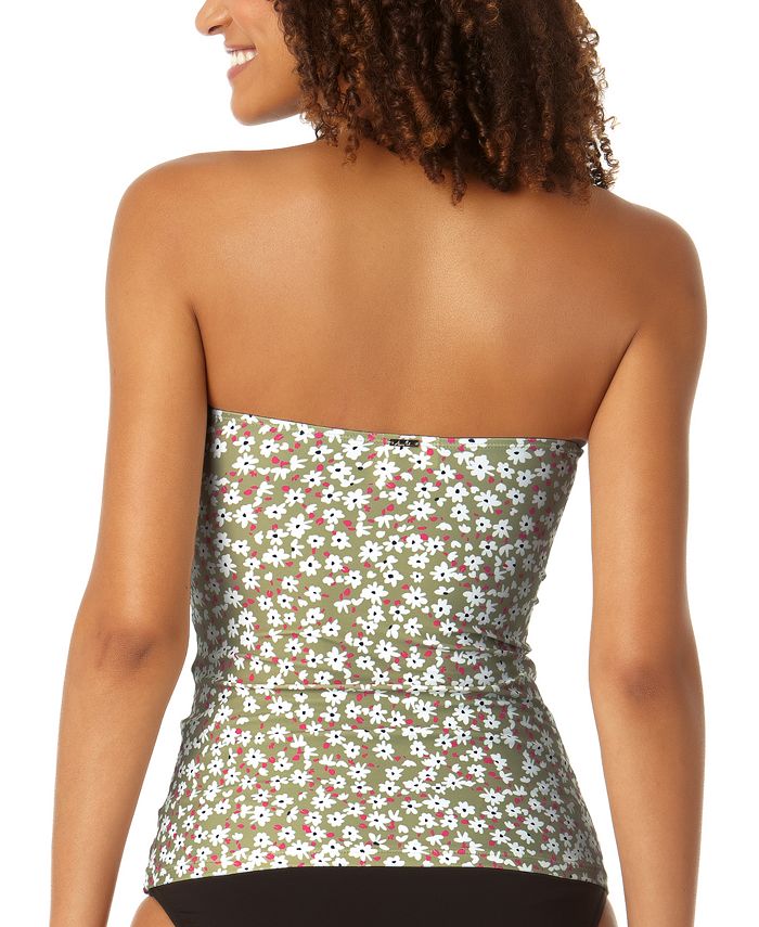 Anne Cole Women's Floral-Print Twist-Front Shirred Tankini Top - Macy's