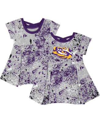Girls Infant Gray LSU Tigers Sweet Pea Dress