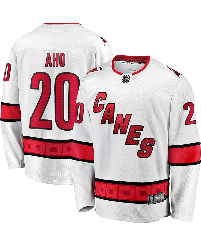 Fanatics Men's Sebastian Aho White Carolina Hurricanes Away Premier ...