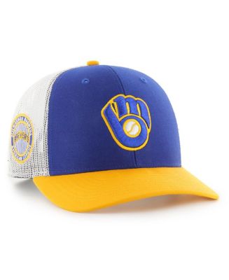 Men's '47 Brand Royal, Gold Milwaukee Brewers Sidenote Trucker Snapback ...