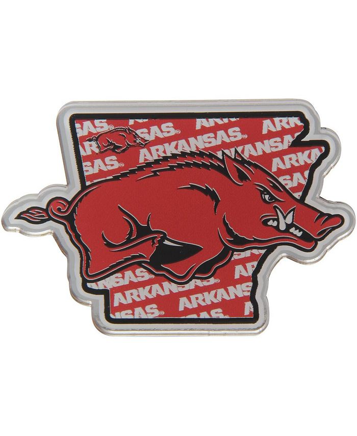 Stockdale Arkansas Razorbacks State Shape Acrylic Metallic Auto Emblem ...