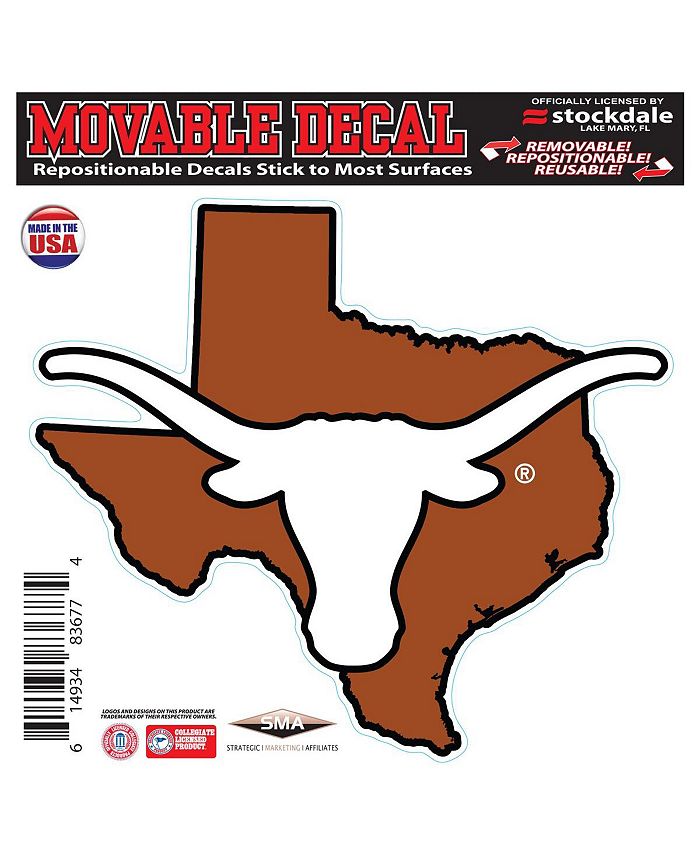 Stockdale Texas Longhorns 6" x 6" Repositionable State Shape Decal - Macy's
