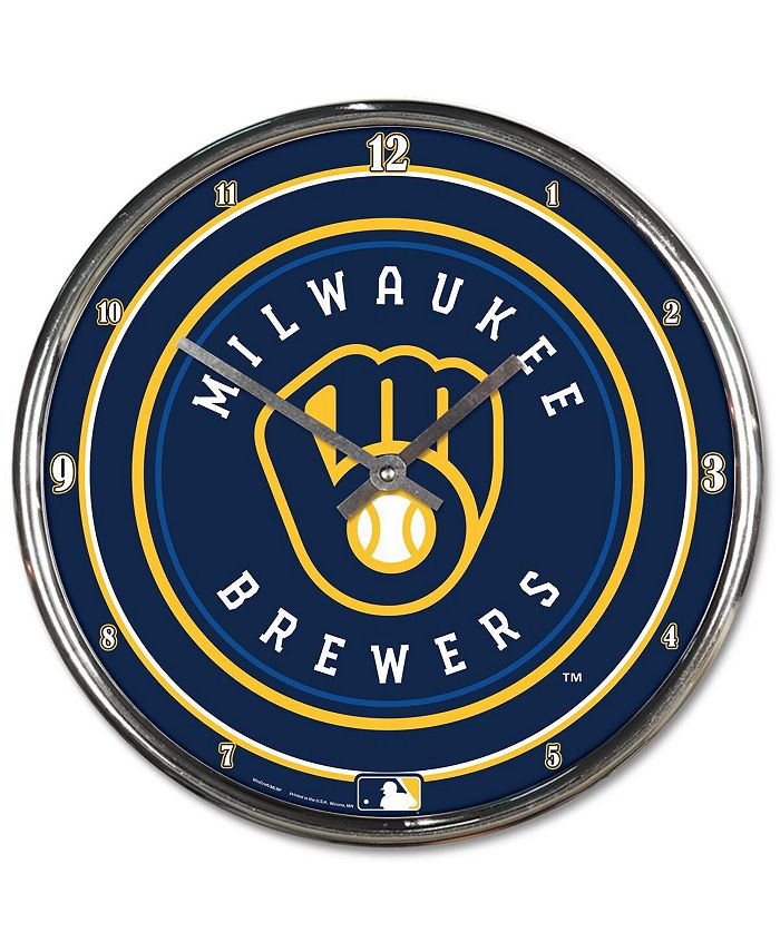 Wincraft Milwaukee Brewers Round Chrome Team Wall Clock - Macy's