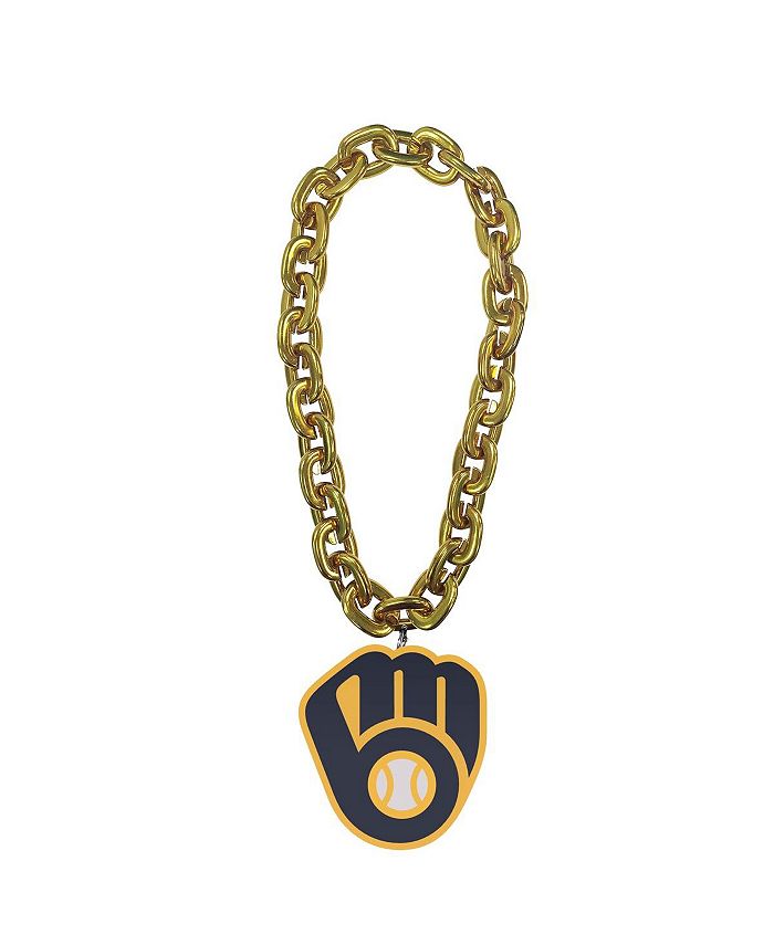 FanFave Men's and Women's Gold-Tone Milwaukee Brewers Team Logo Fan ...