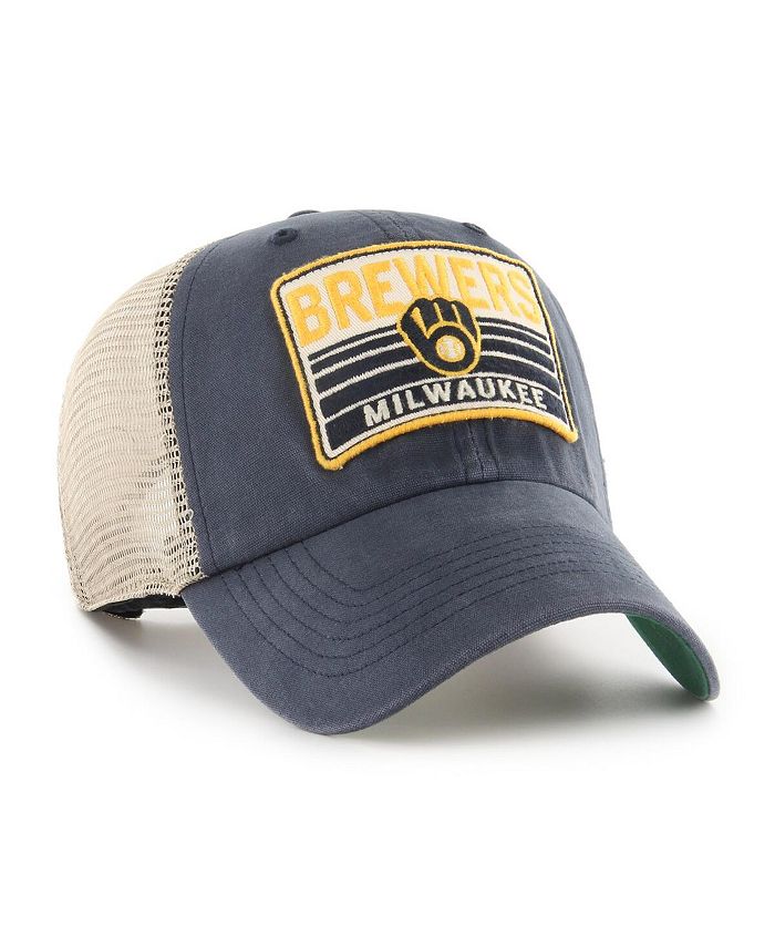 '47 Brand Men's Navy Milwaukee Brewers Four Stroke Clean Up Trucker ...