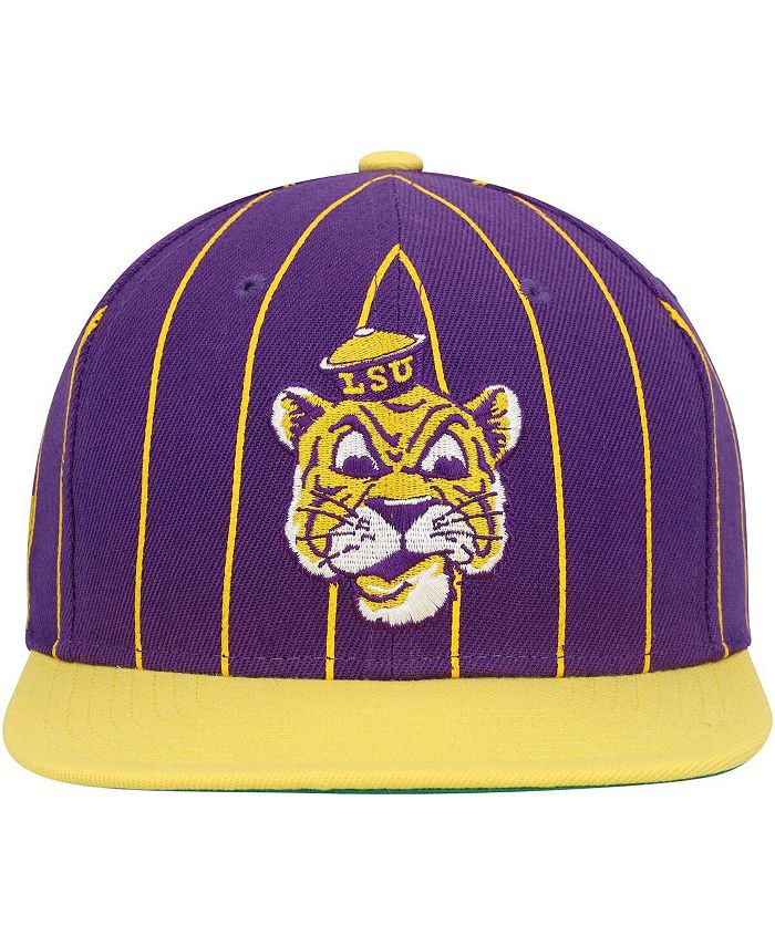 Mitchell & Ness Men's Purple LSU Tigers Team Pinstripe Snapback Hat ...