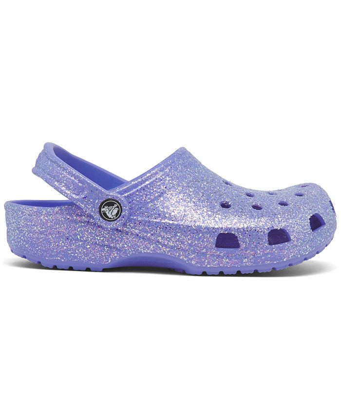 Crocs Big Girls Classic Glitter Clogs from Finish Line - Macy's