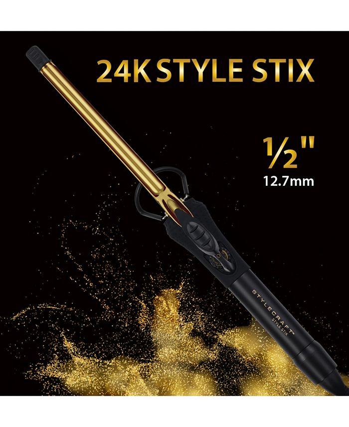 StyleCraft Professional 24K Style Stix Long-Barrel Spring Hair Curling ...