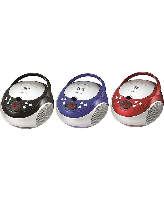 Naxa Portable CD Player with AM/FM Stereo Radio - Red - Macy's
