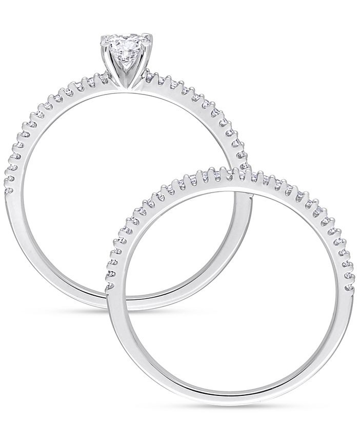 Macy's Diamond Bridal Ring Set (1/2 ct. t.w.) in 14k White Gold - Macy's