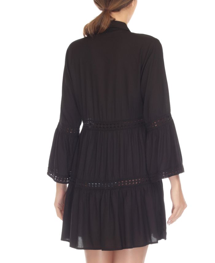 Raviya Women's Lace-Inset Button-Front Dress Cover-Up - Macy's