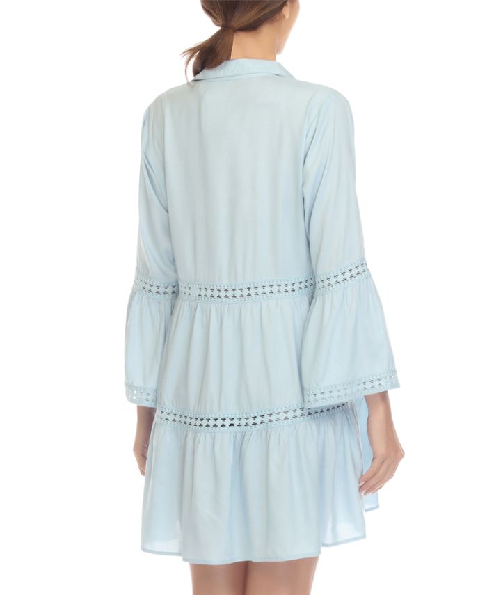 Raviya Women's Lace-Inset Button-Front Dress Cover-Up - Macy's