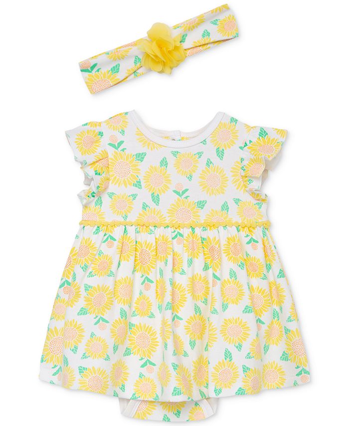 Little Me Baby Girls Bodysuit Dress and Headband, 2 Piece Set - Macy's
