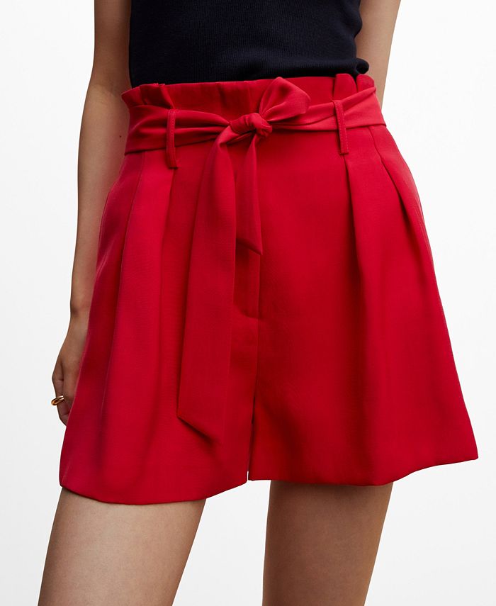 MANGO Women's Belted Shorts - Macy's