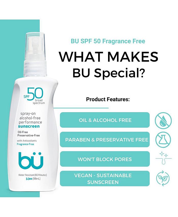 BU SPF 50 Fragrance-Free Sunscreen Spray 1oz - Macy's