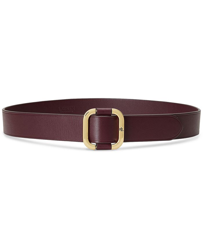 Lauren Ralph Lauren Women's Leather Slide-Buckle Belt - Macy's