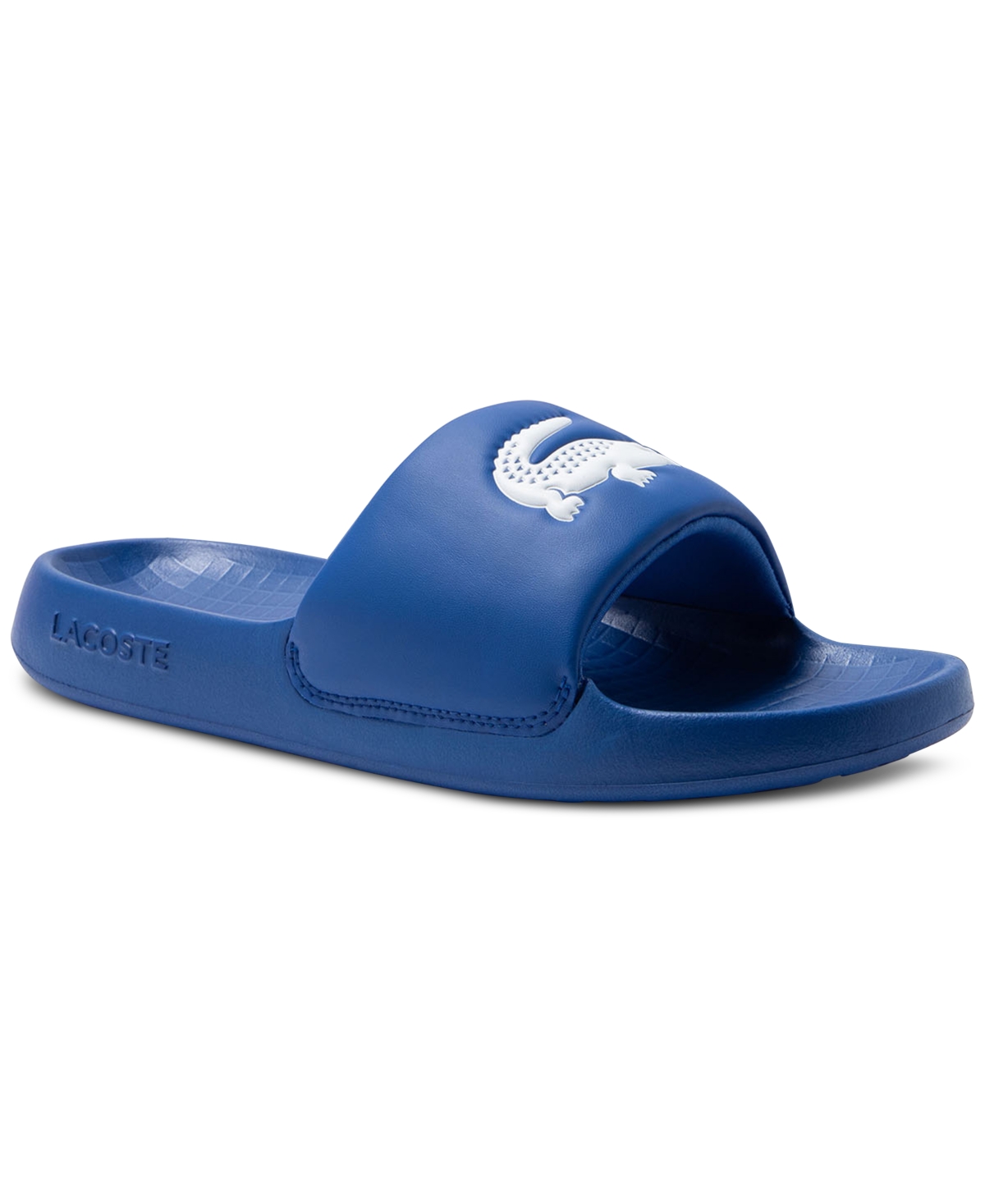 Click here for Lacoste Mens Croco 1.0 Slip-On Slide Sandals - Blu... prices