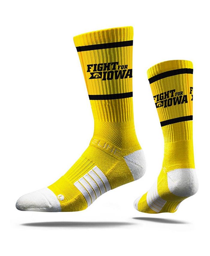 Strideline Men's Gold Iowa Hawkeyes Slogan Crew Socks - Macy's